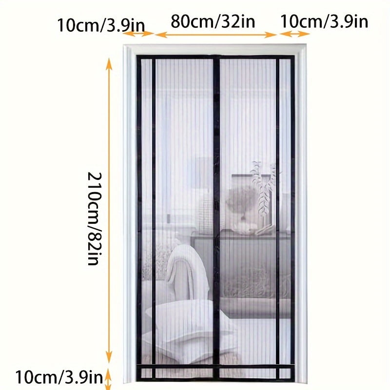 FDGHYTBF Customizable Magnetic Screen Door - Heavy Duty Self-Sealing ...