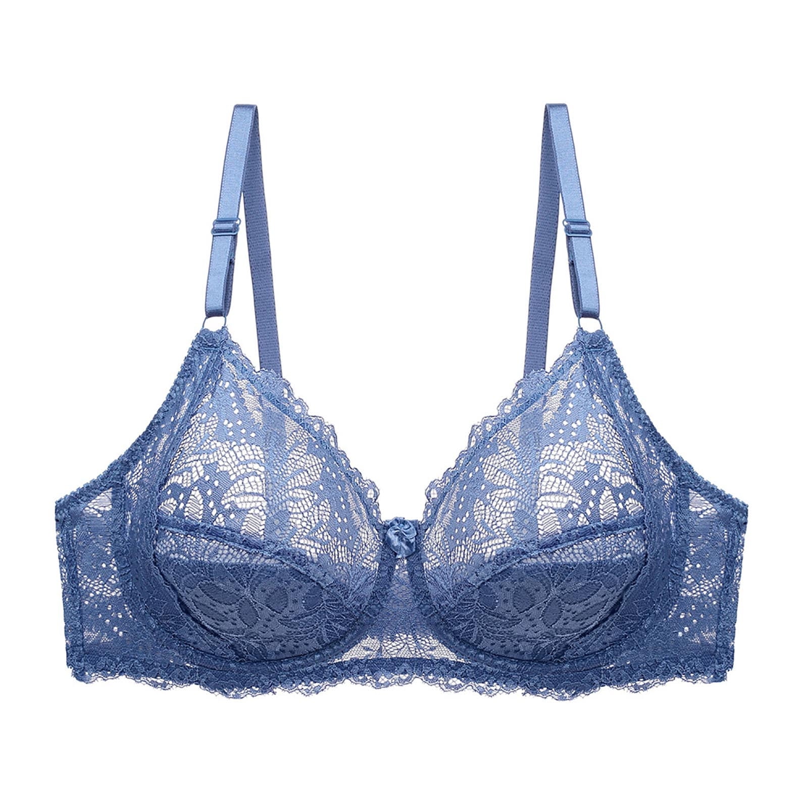 FDGIU 2025 Plus Size Women's Lacey Balconette Bra - Demi Half Cup Push ...