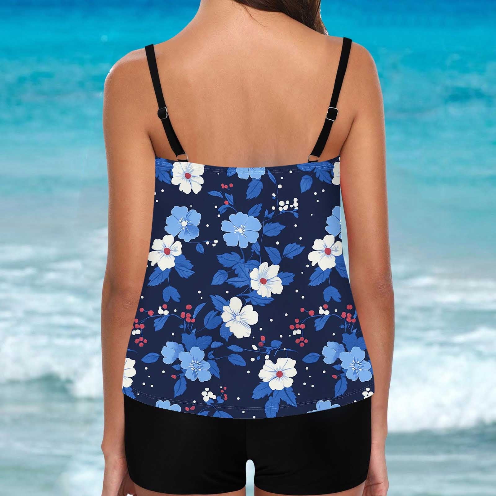 FDGIU ‌2025 Trendy Women's Floral Tankini Swimwear Set, Modest Athletic ...