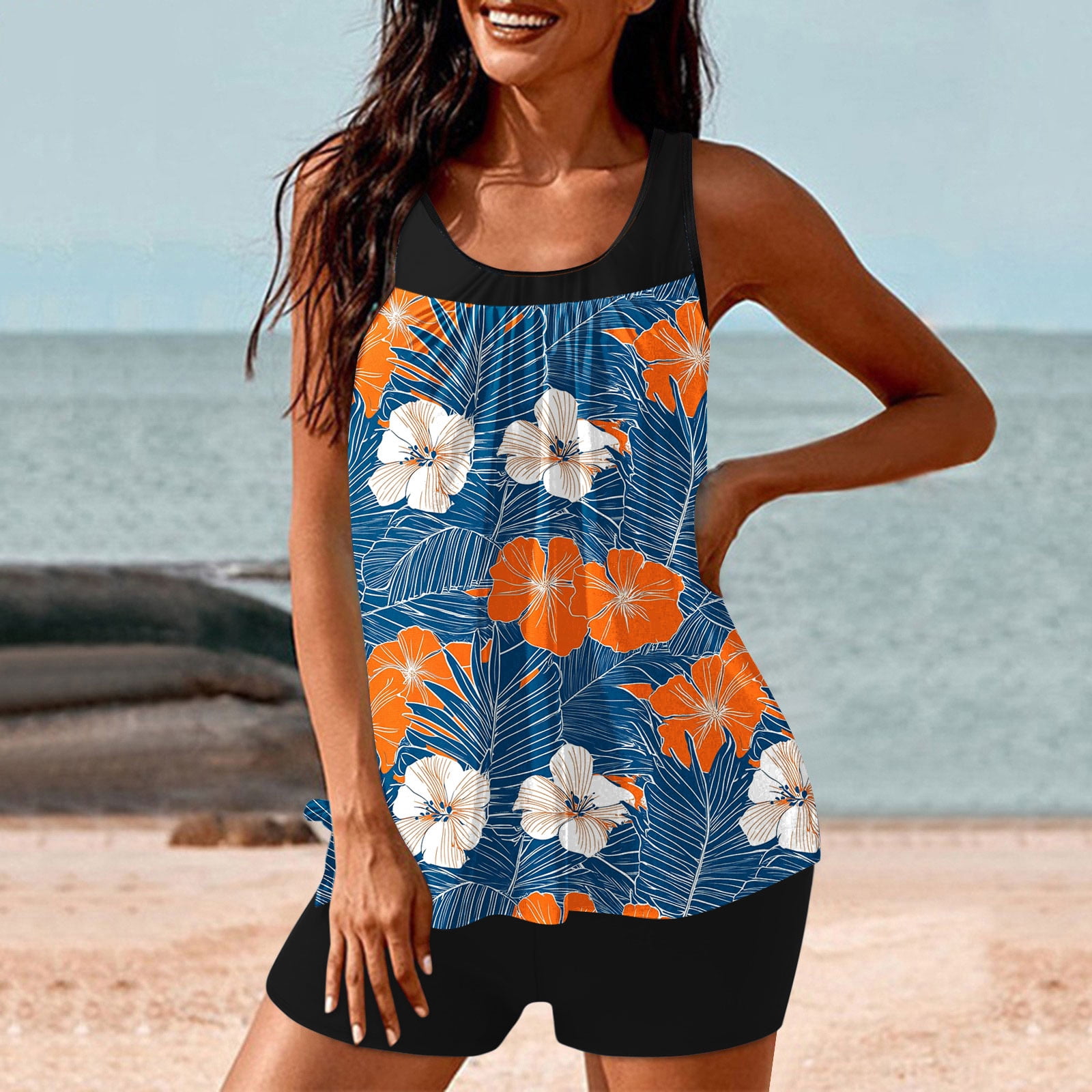 FDGIU ‌2025 Trendy Women's Floral Tankini Swimwear Set, Modest Athletic ...
