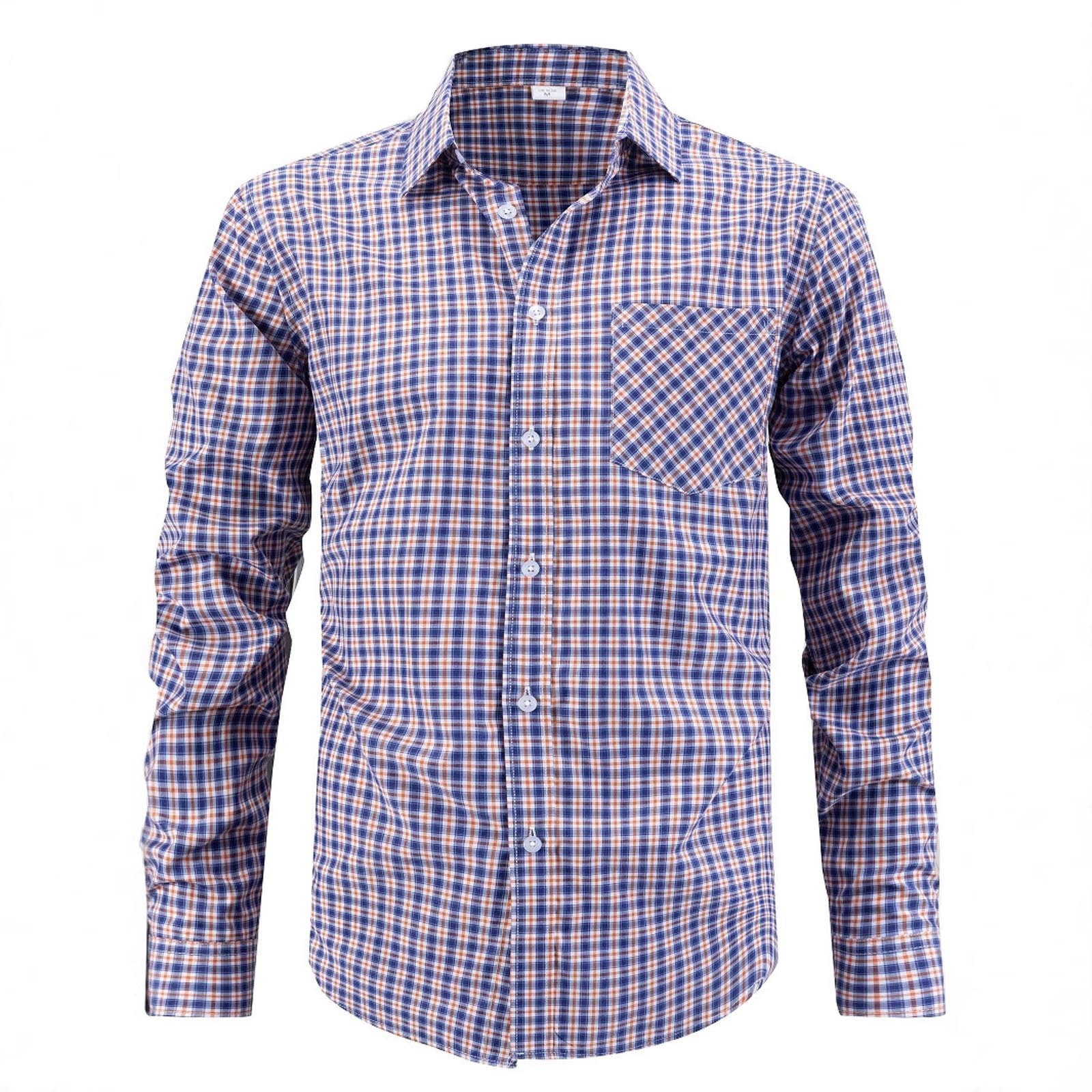FDGIU Men's Fall Flannel Hoodie - Button Down Plaid Shirt Jacket ...