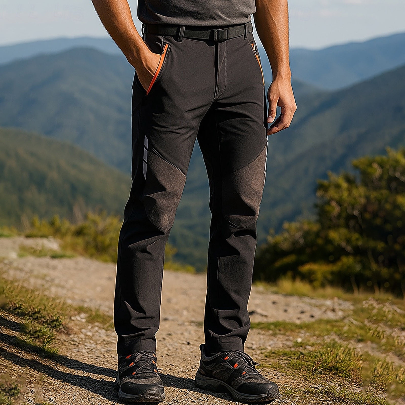 FDGIU Men's Winter Joggers with Pockets - Fleece Lined Warm Sweatpants ...