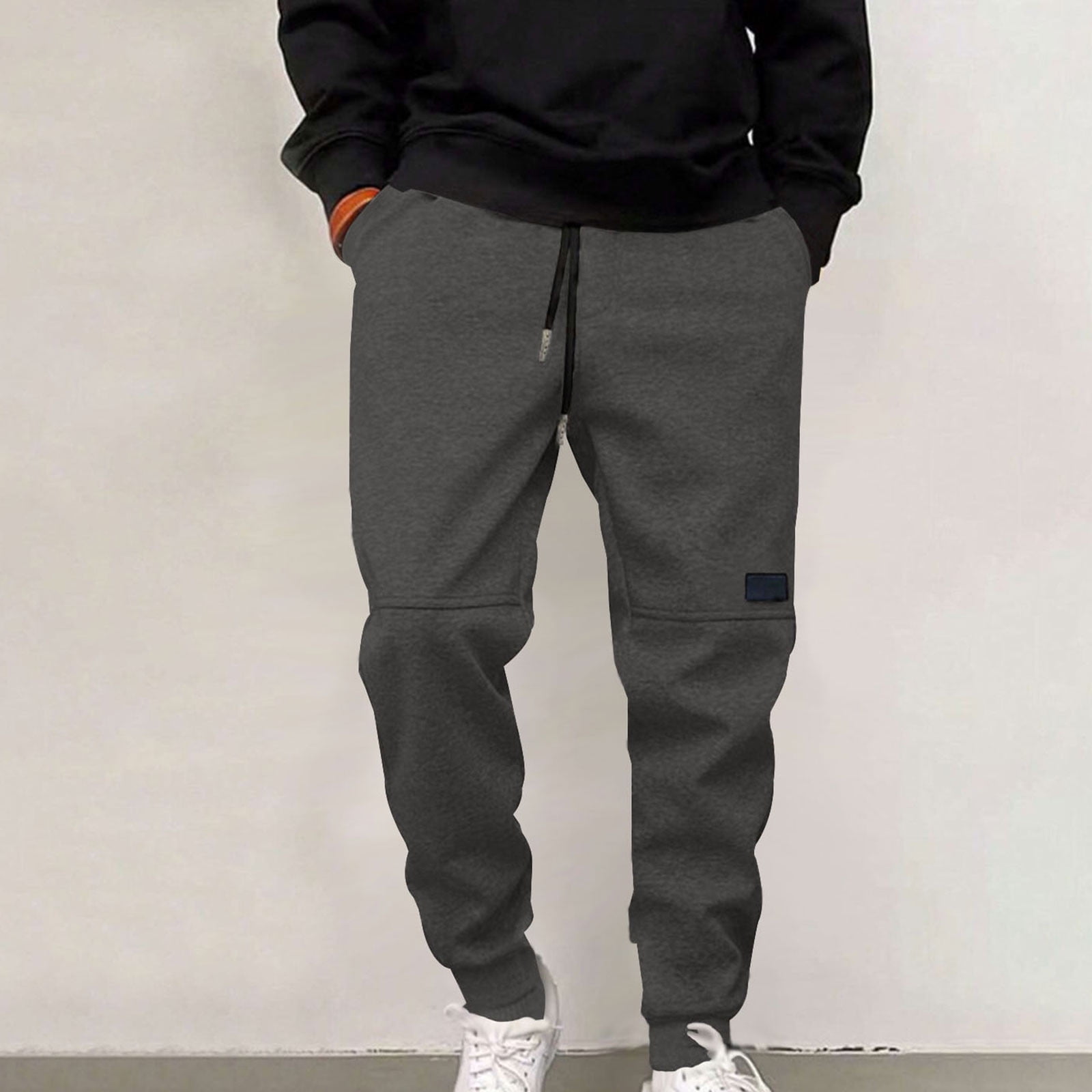 FDGIU Trousers Plus Velvet Men's Fashion Casual Solid Color Corduroy ...