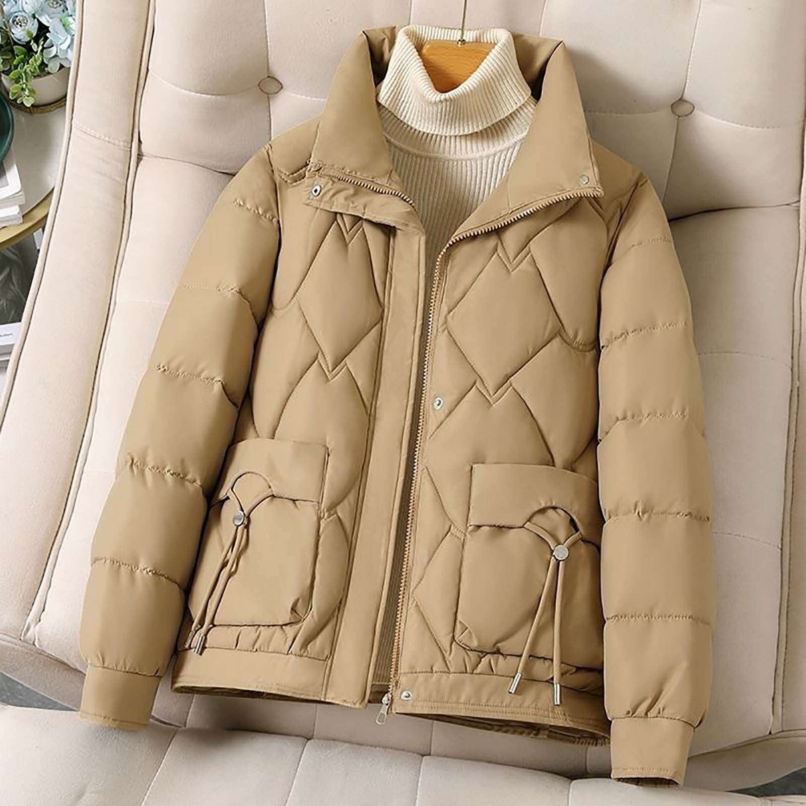 FDGIU Winter Jackets for Women Insulated Coat Women's Casual Colored ...