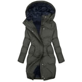 FDGIU Winter Women's Long Lightweight Puffer Jacket, Hooded Warm ...