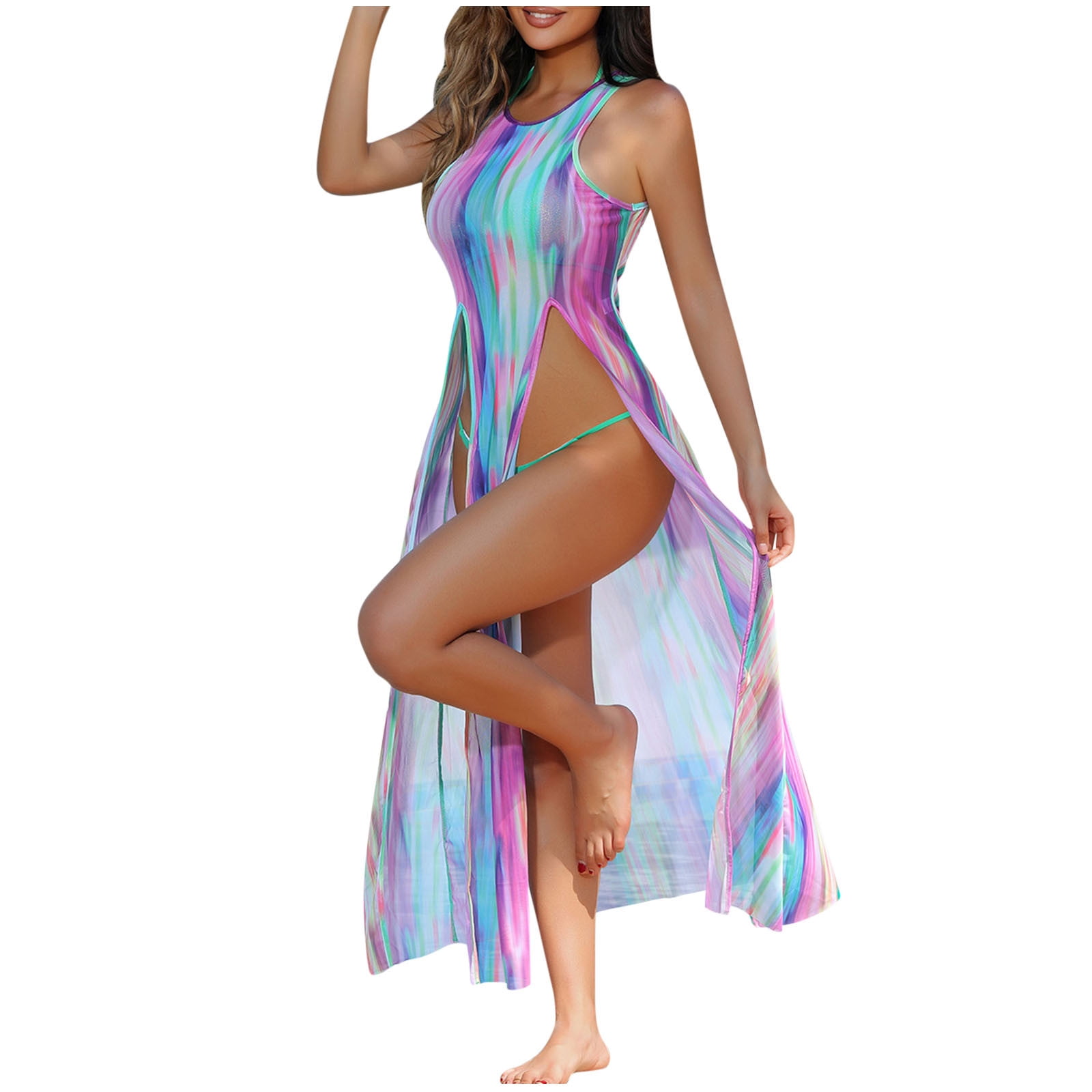 FDGIU Women Bathing Suits Sleeveless Sun Protection Swimsuits Backless Swimwear Resort Style One ...