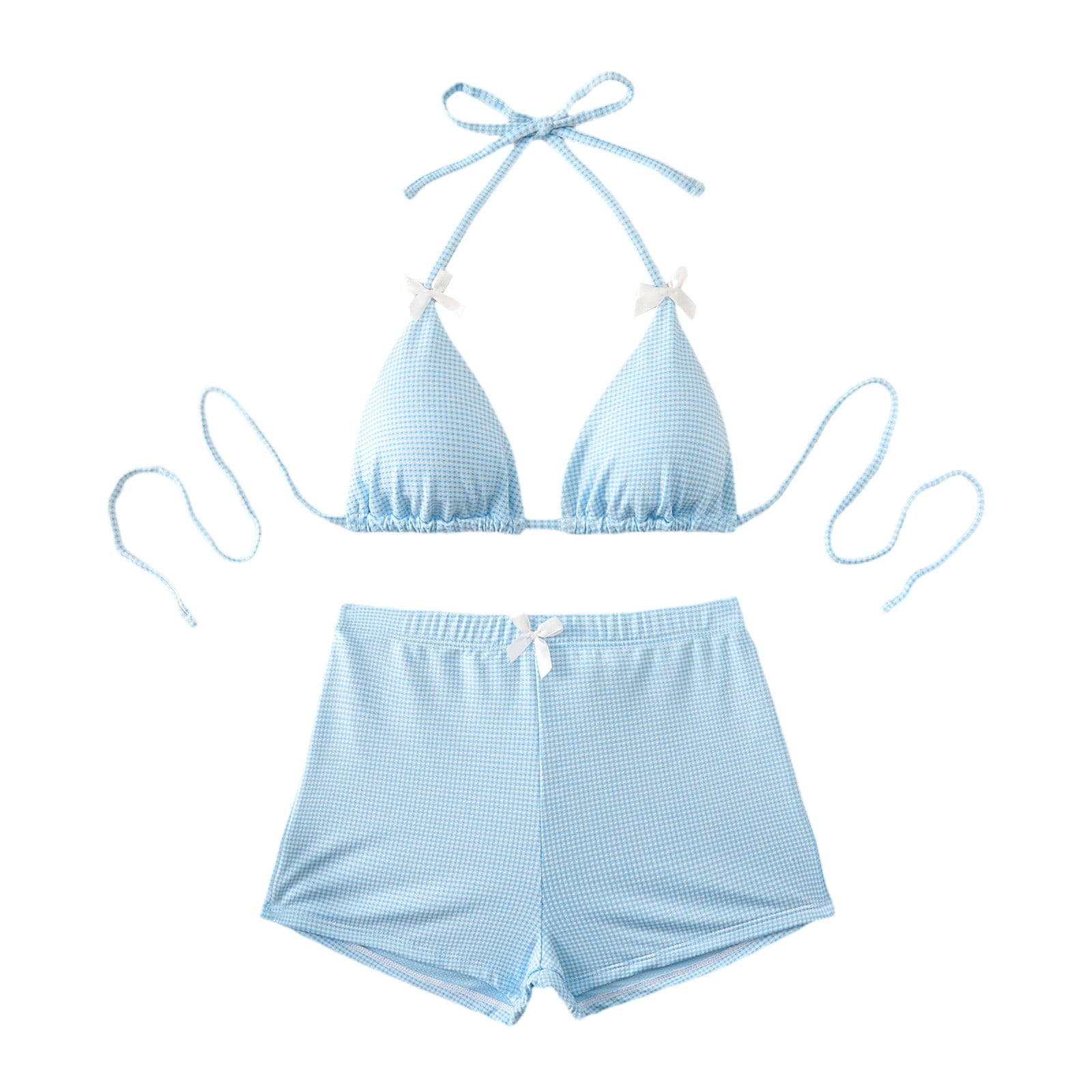 FDGIU ‌‌‌Women's Halter Triangle 2 Piece Bikini Sets High Cut Tie Side ...