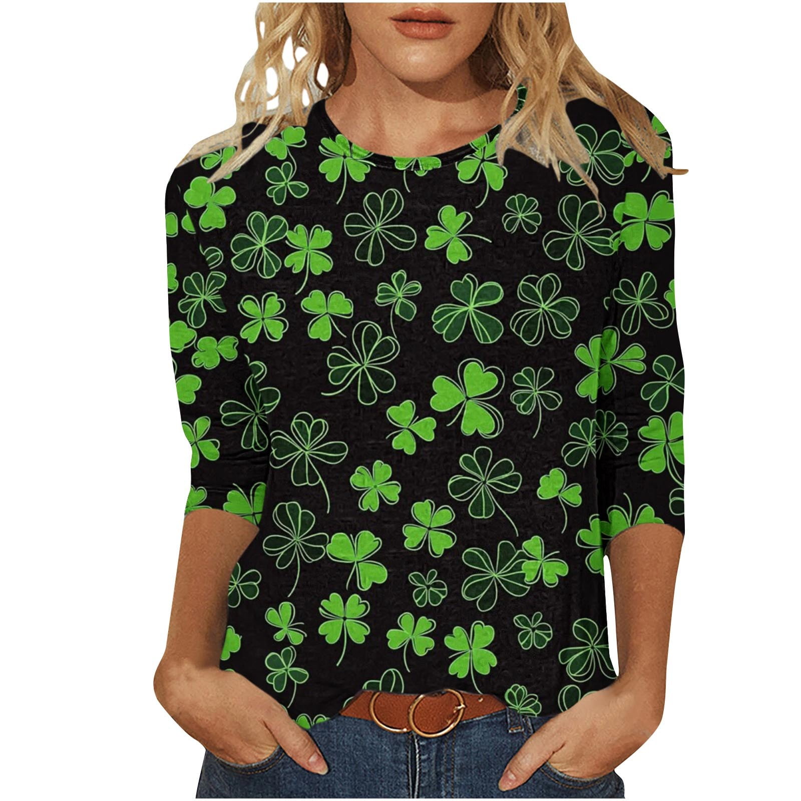 FDGIU ‌‌‌‌Women's Lucky St. Patrick's Day T-Shirt - Short Sleeve Crew ...
