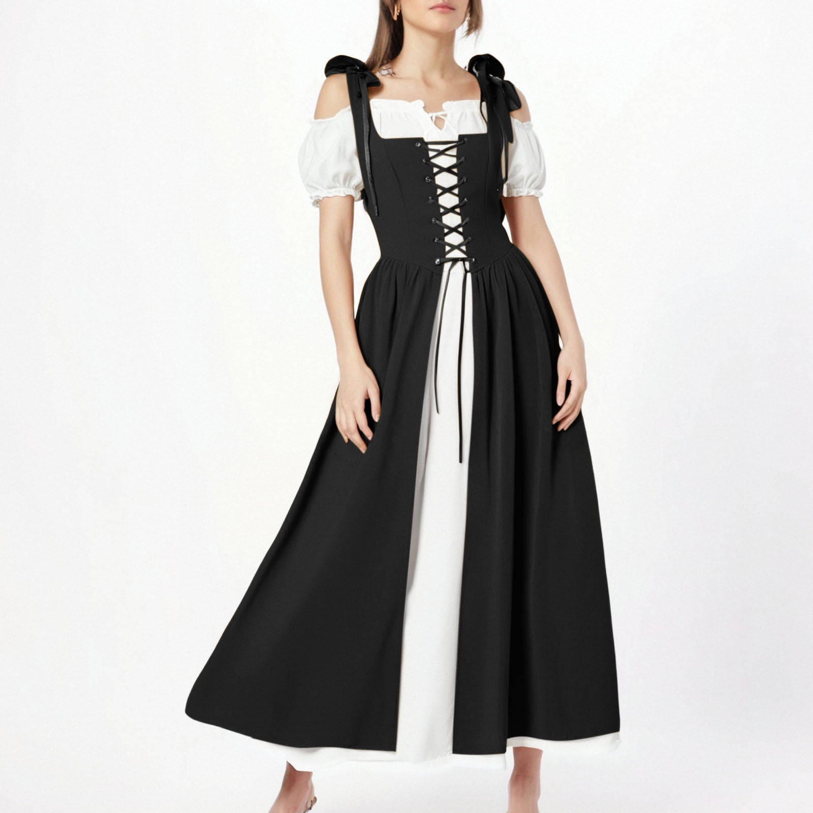 FDGIU Women's Medieval Renaissance Dress - Gothic Halloween Costume ...