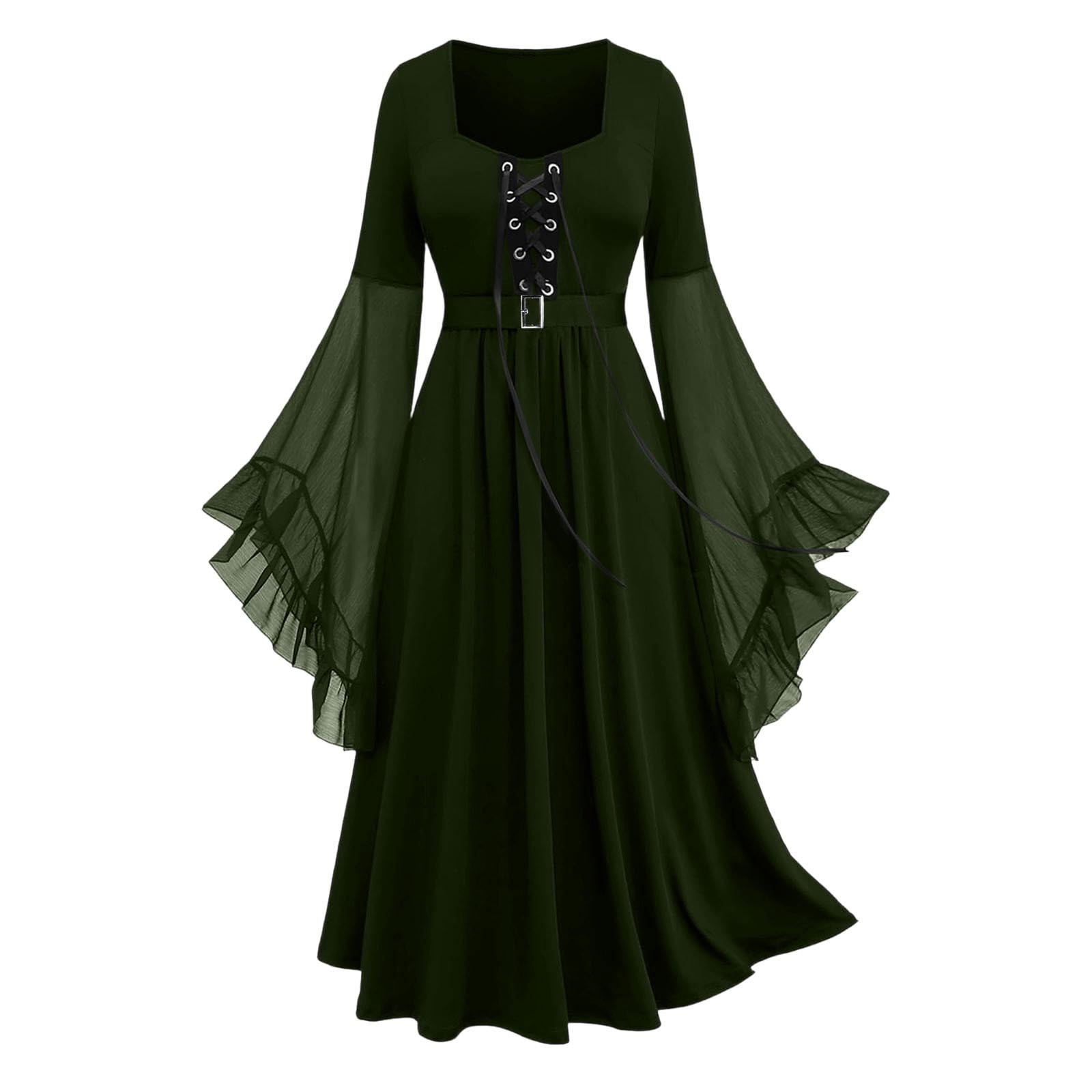 FDGIU Women's Medieval Renaissance Dress - Gothic Halloween Costume ...