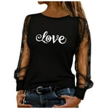 FDGIU ‌‌‌‌Women's Sequin Mesh Long Sleeve Tunic Top - Sheer Glitter ...