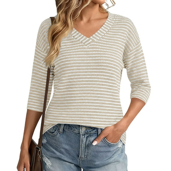 FDGIU ‌‌‌‌Women's Slim Fit V Neck Tee - Long Sleeve Spring Basic Top ...