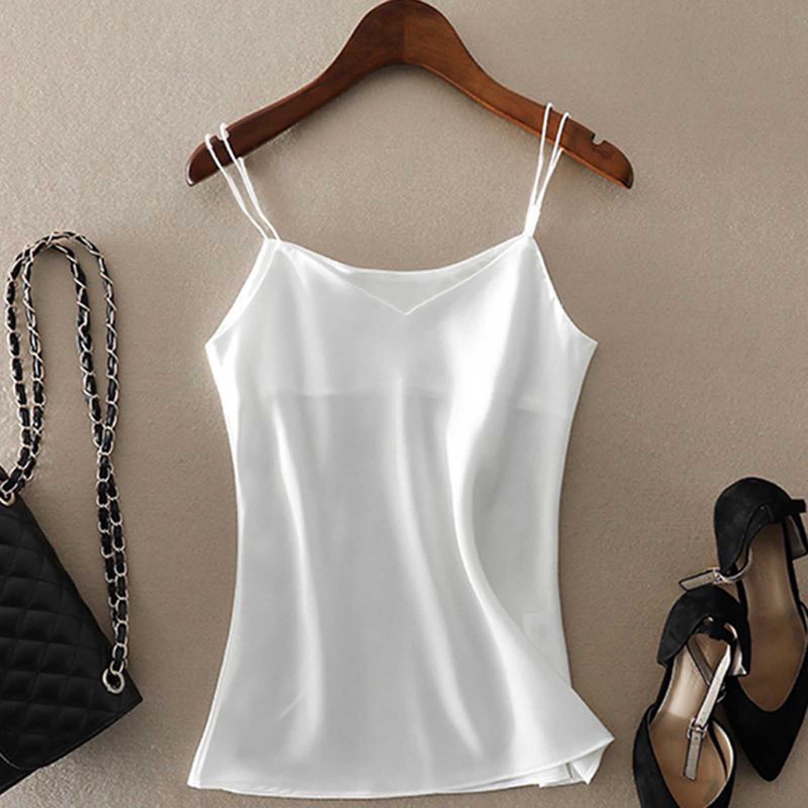 FDGIU Women's V Neck Spaghetti Strap Camisole - Sleeveless Solid Color ...