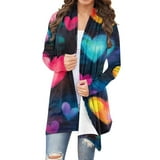 FDGIU ‌‌‌‌Women's Valentine Cardigan - Cute Heart Print Open Front Long ...