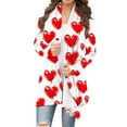 FDGIU ‌‌‌‌Women's Valentine Cardigan - Cute Heart Print Open Front Long ...