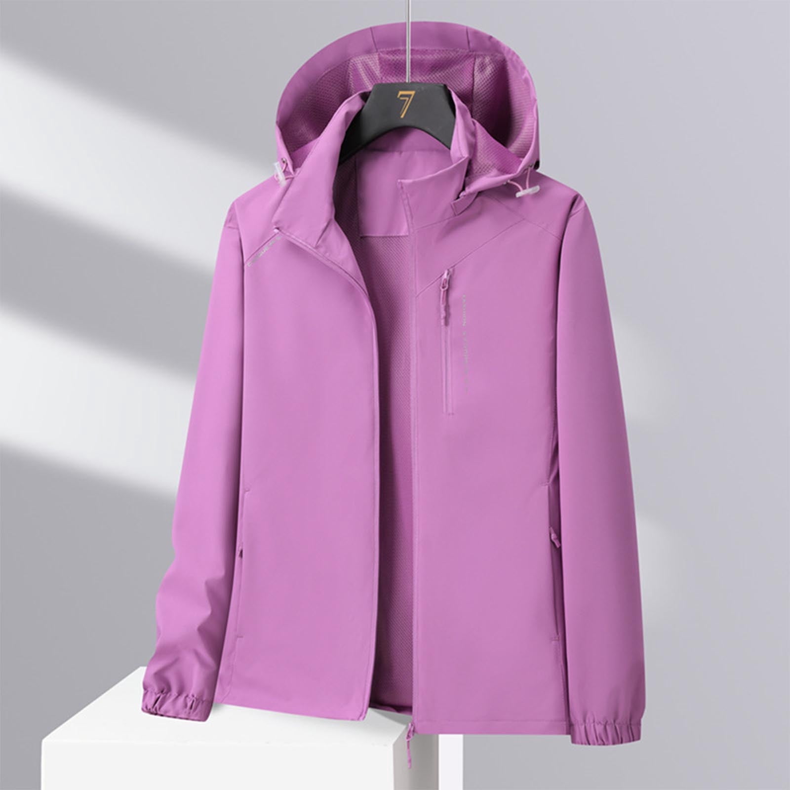 ‌FDGIU Women's Zip Up Waterproof Rain Jacket with Hood - Lightweight ...
