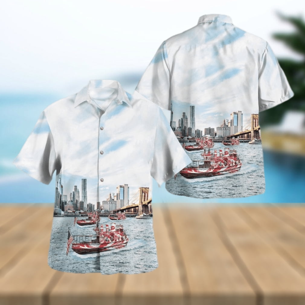 FDNY FIREBOAT JOHN J HARVEY HAWAIIAN SHIRT - Walmart.com