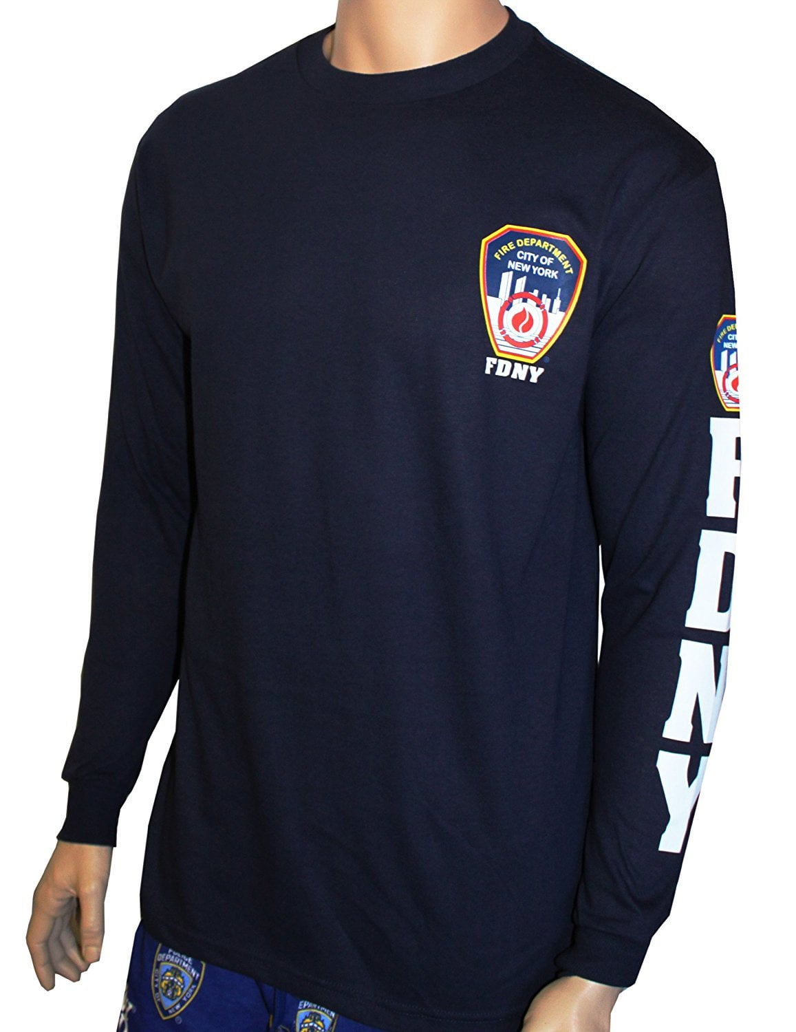 FDNY Long Sleeve Officially Licensed Keep Back 200 Feet T-Shirt Navy Xl ...