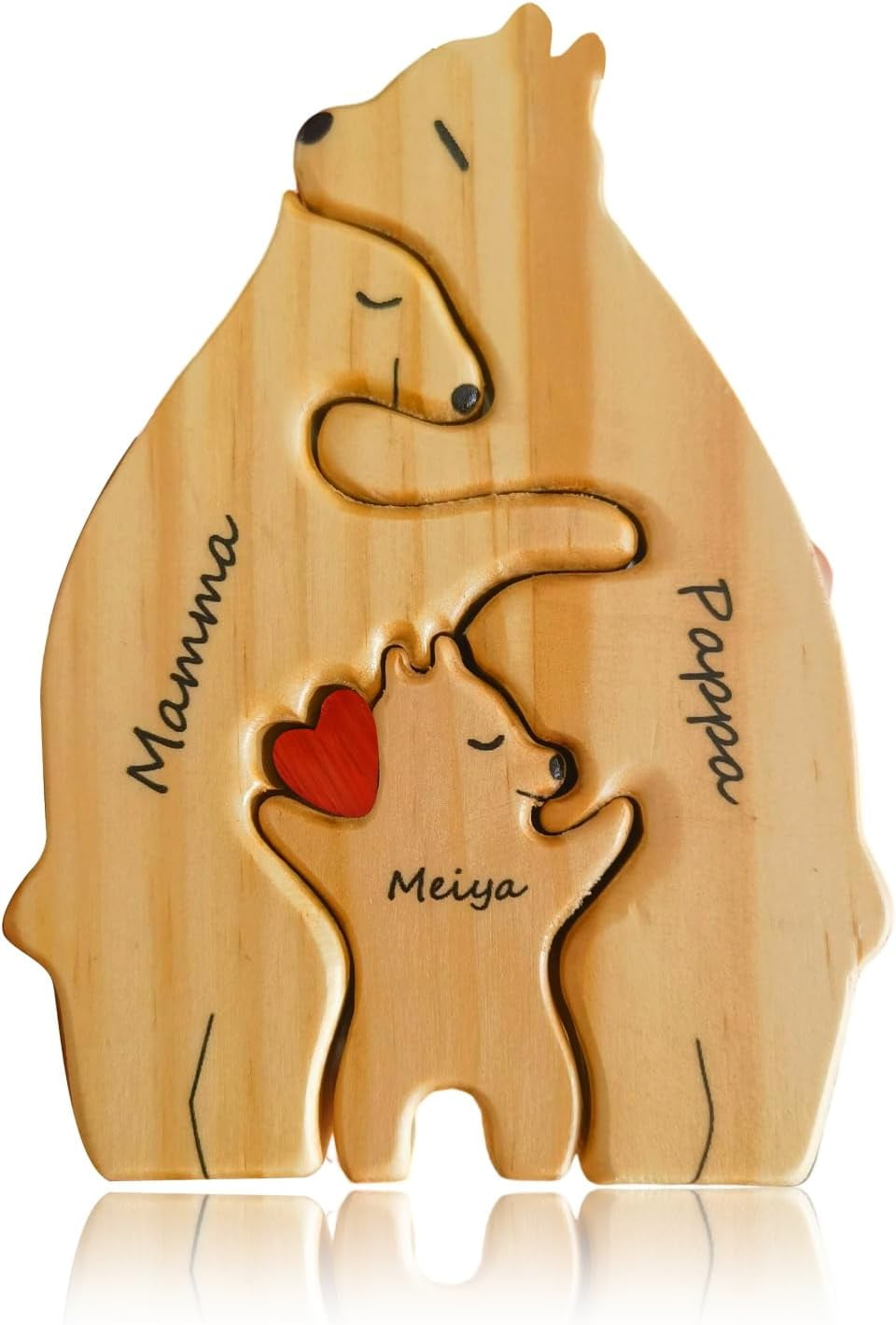 FDOOM Bear Family Wooden Puzzle Personalized Love Family Wood Puzzle ...