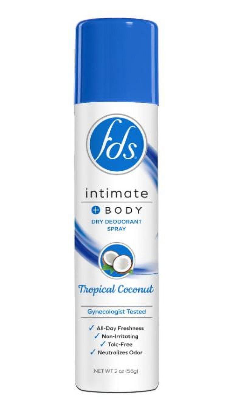 FDS Intimate + Body Dry Feminine Deodorant Spray, Tropical Coconut, 2 ...