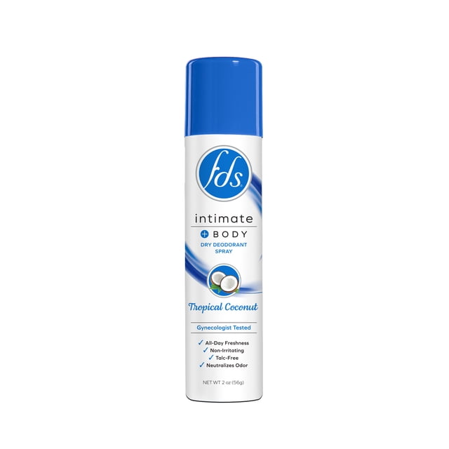 FDS Intimate + Body Dry Feminine Deodorant Spray, Tropical Coconut, 2 ...