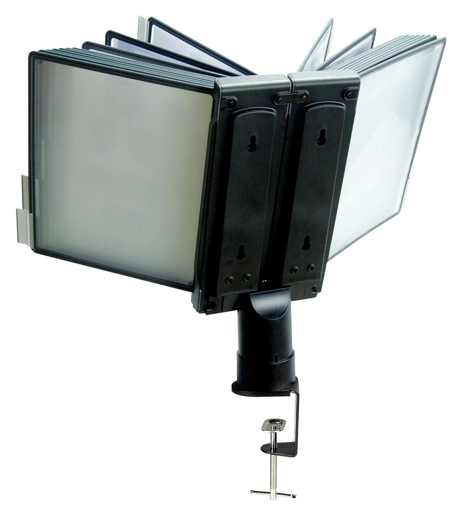 FDS011L-20 Desk Clamp Reference Organizer with 20 Display Panels ...