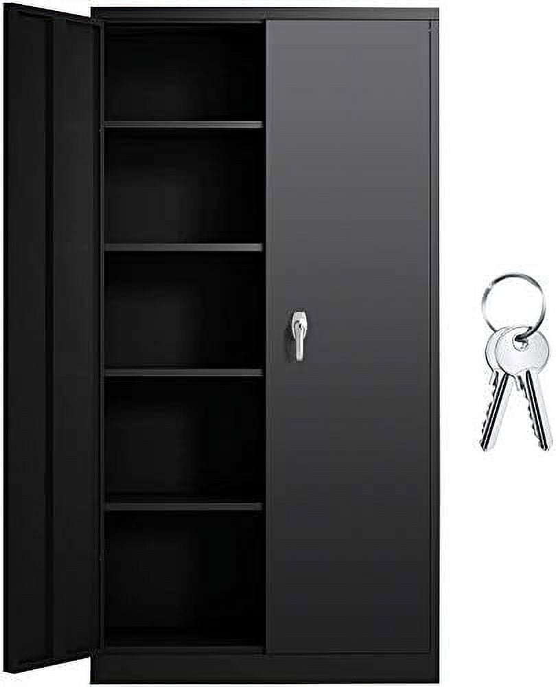 FDSHOIYN Metal Garage Cabinets with Lock Locking Cabinet with 2 Doors ...