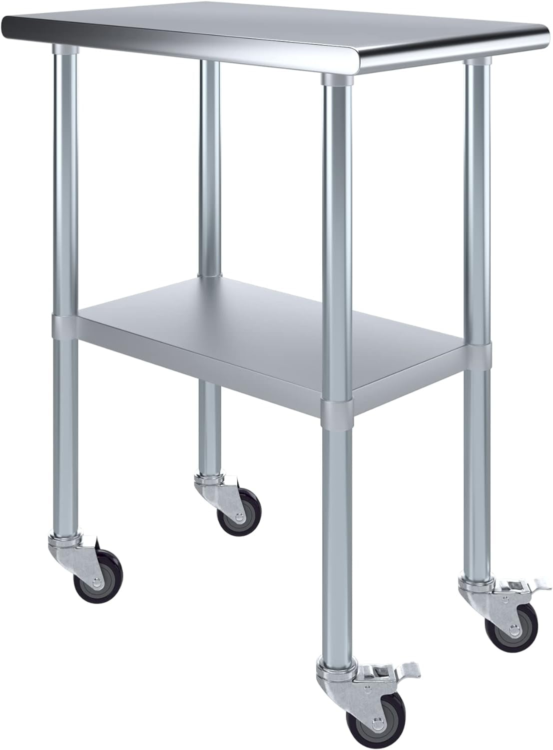 FDSHOIYN Stainless Steel Work Table with Casters | Work Station | Metal ...