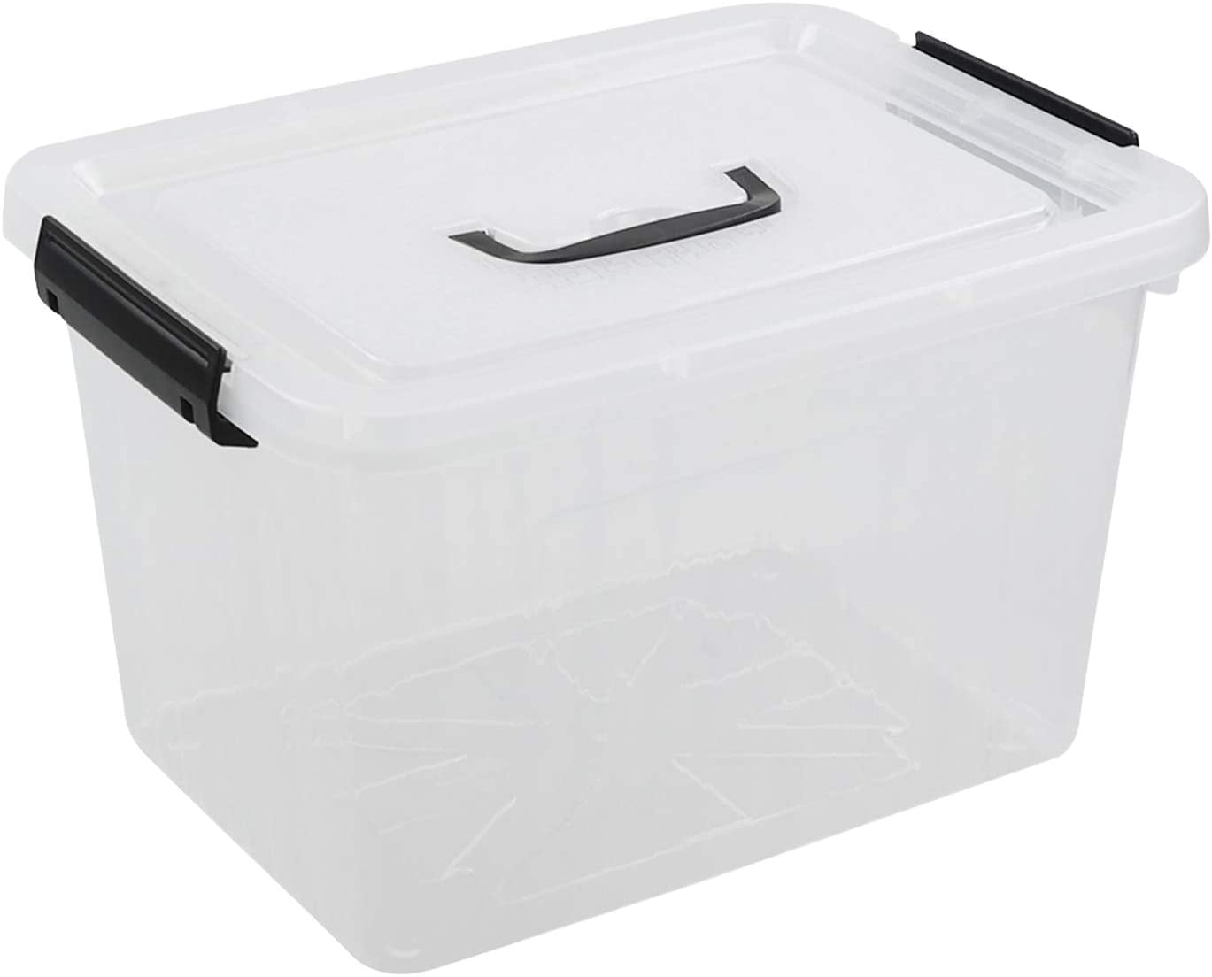 FDTBYHVYT 1-Pack Plastic Storage Clear Latch with Handle and Lid 10 L ...