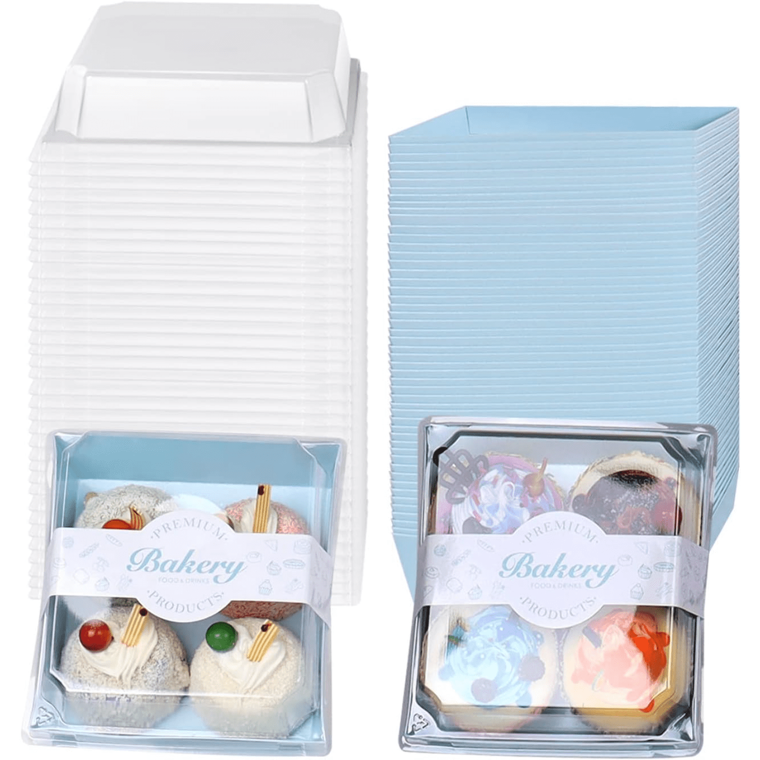 FDTBYHVYT 100 Pack Charcuterie Boxes with Clear Lids 5.3x4.9x2.5 Inches ...