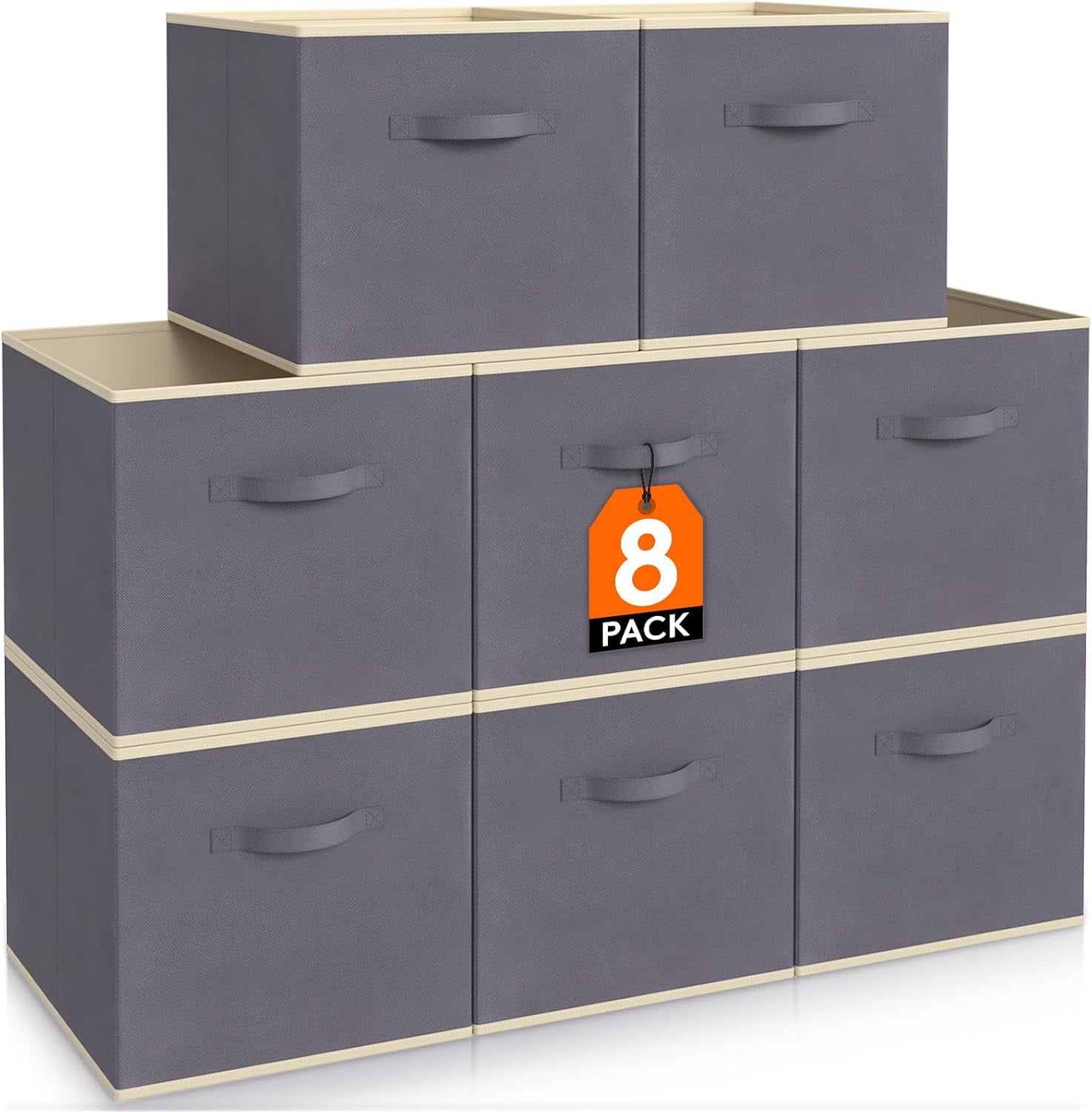 FDTBYHVYT 11 Inch Cube Storage Bins 8 Packs Storage Cubes Foldable ...