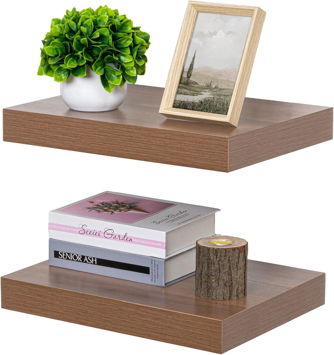 FDTBYHVYT 12 Inch Floating Shelf Rustic Wood Wall Shelves for Wall ...