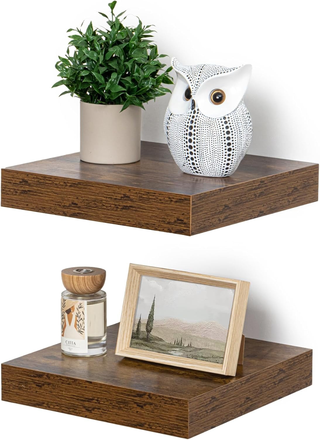 FDTBYHVYT 12 Inch Floating Shelf Rustic Wood Wall Shelves for Wall ...