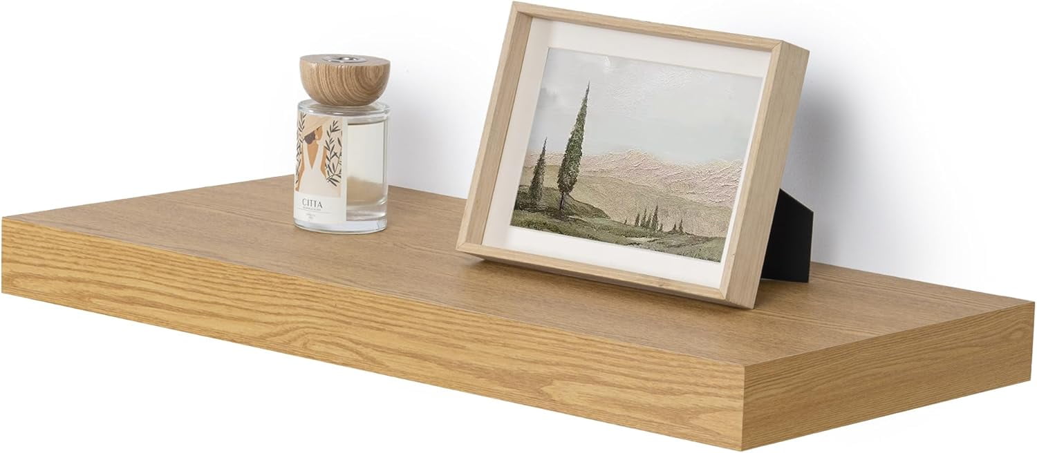 FDTBYHVYT 12 Inch Floating Shelf Rustic Wood Wall Shelves for Wall ...