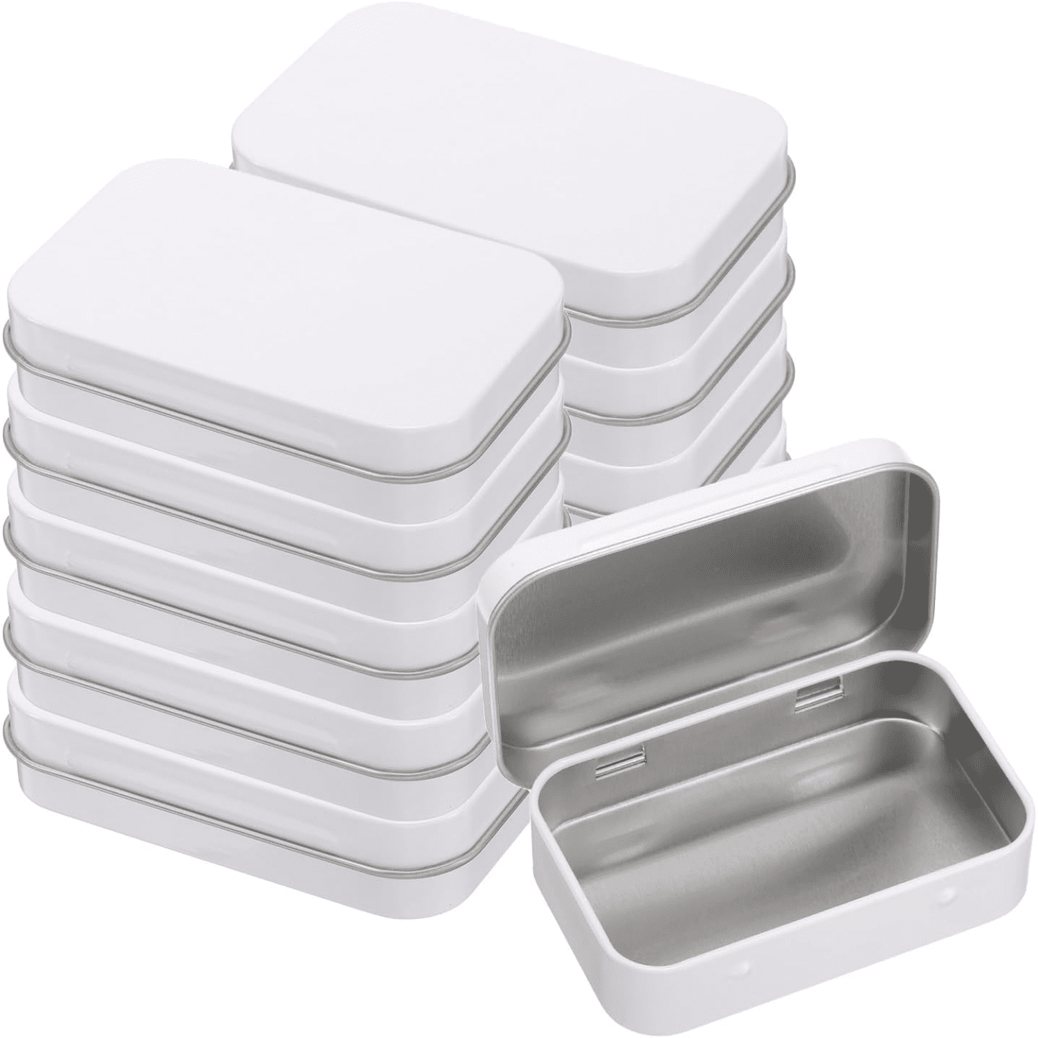 FDTBYHVYT 12pcs Metal Tin 3.7x2.4x0.8 Mini Portable Rectangular Empty ...
