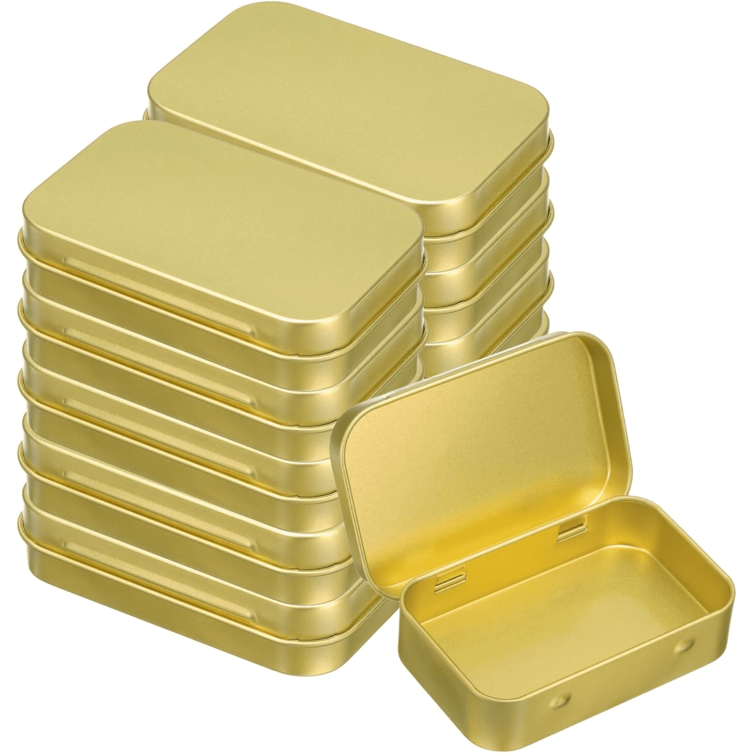 FDTBYHVYT 12pcs Metal Tin 3.7x2.4x0.8 Mini Portable Rectangular Empty Tinplate Small Storage ...