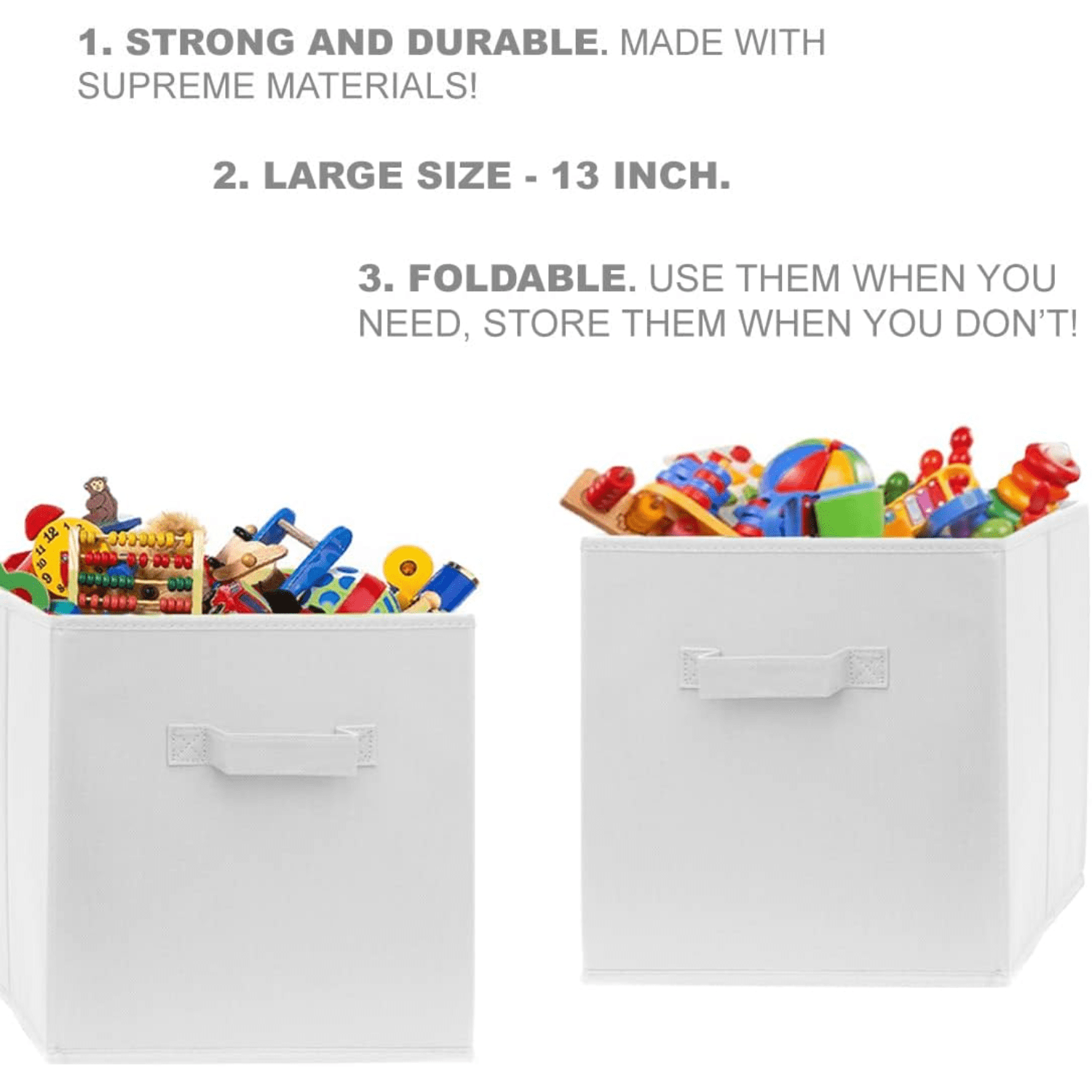 FDTBYHVYT 13x13x13 Inch Storage Cubes - 4 Pack - Large and Sturdy ...