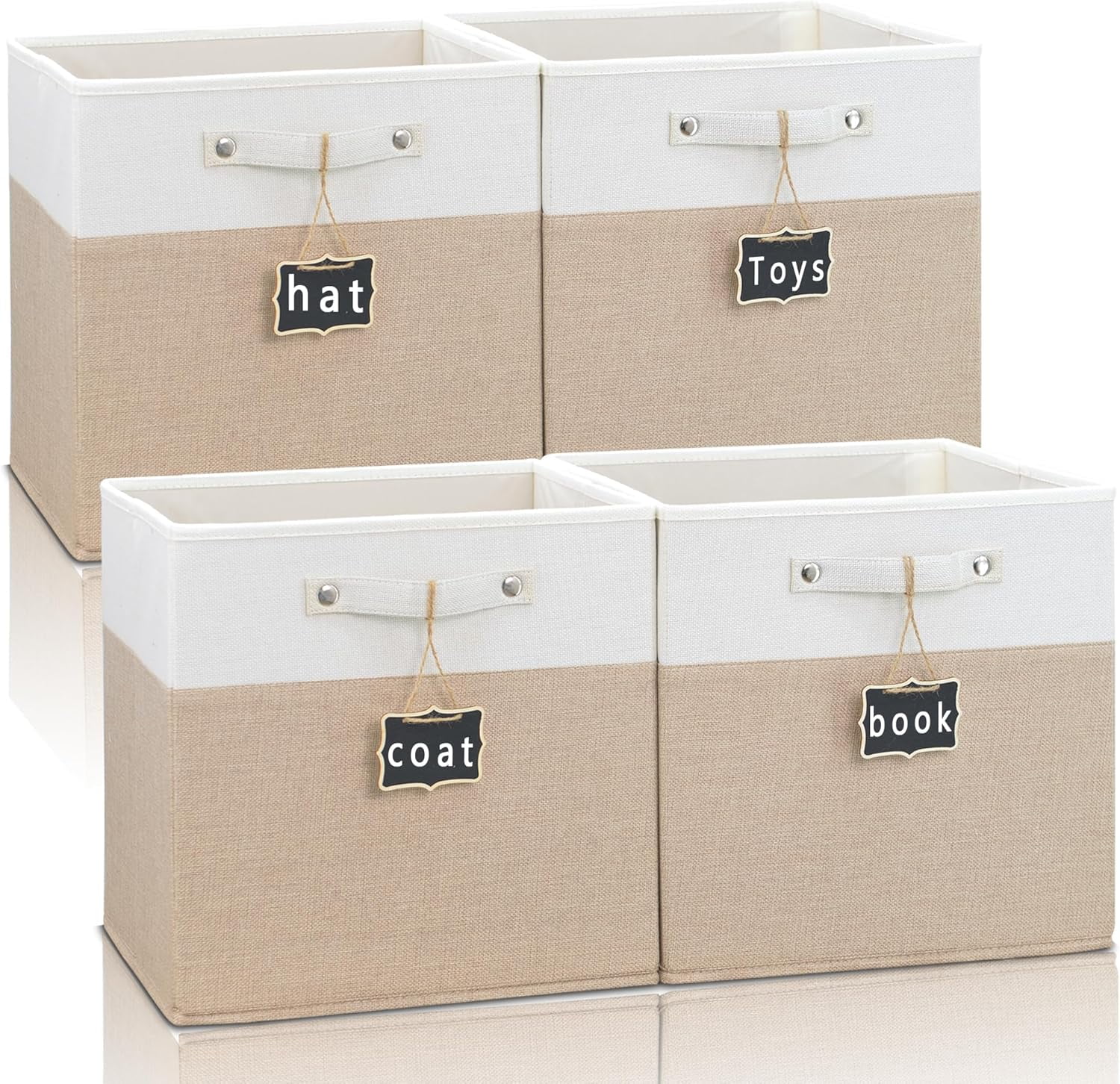 FDTBYHVYT 13x13x13 Storage Cube Bins 4 Pack Collapsible Fabric Storage ...