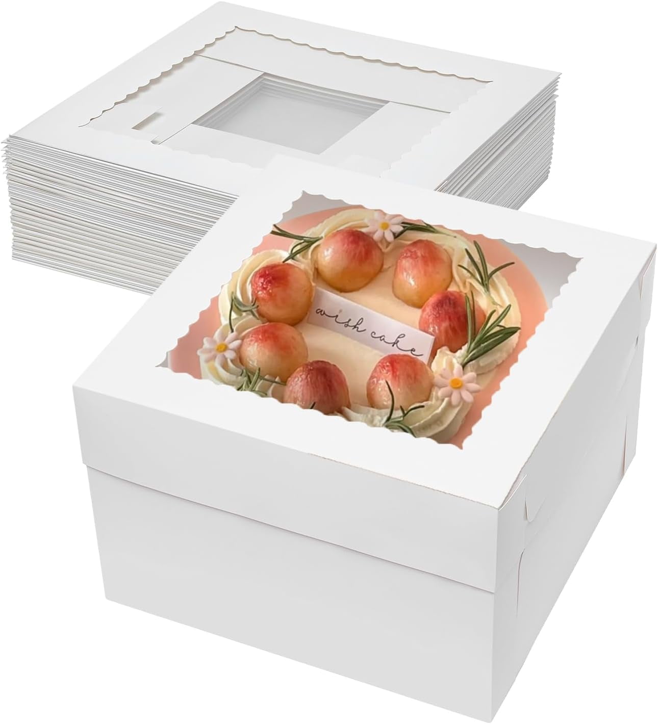 FDTBYHVYT 16pcs Cake Boxes 12 Inch 12x12x8 Bakery Boxes for Tier Cakes ...