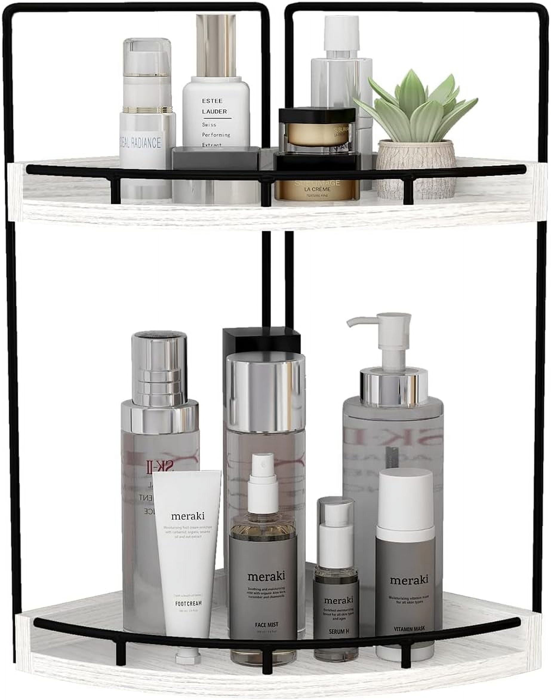 FDTBYHVYT 2-Tier Bathroom Counter Organizer Vanity Counter Corner Shelf ...