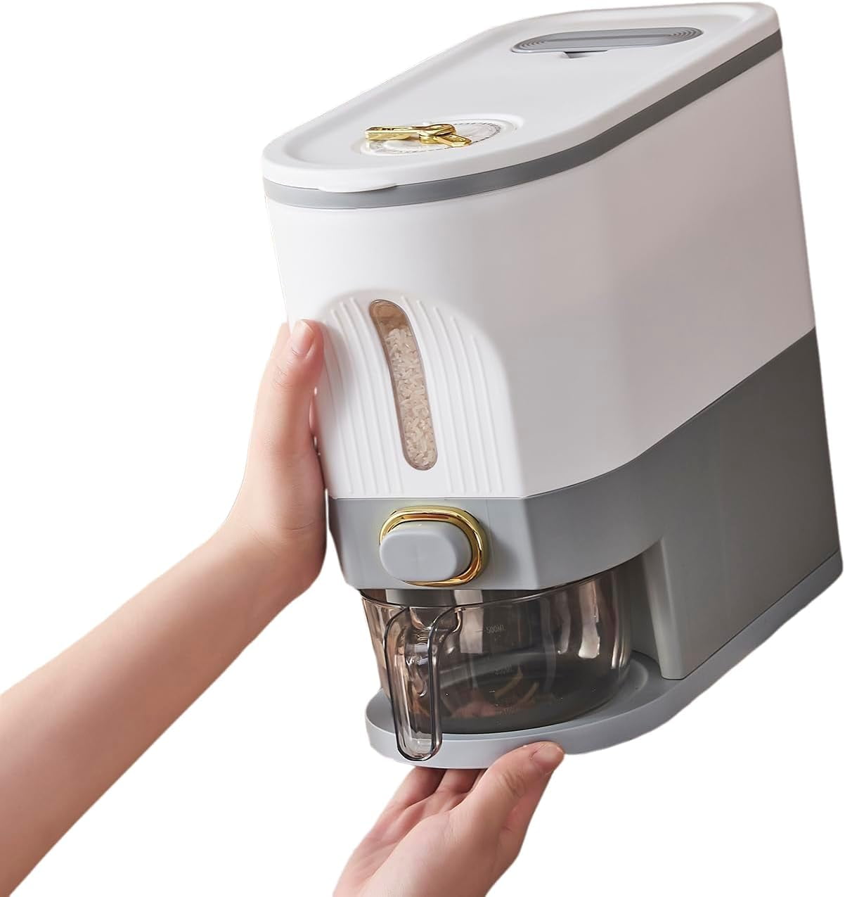 FDTBYHVYT 22 Lbs Rice Dispenser Large Grain Container Storage with Lid ...