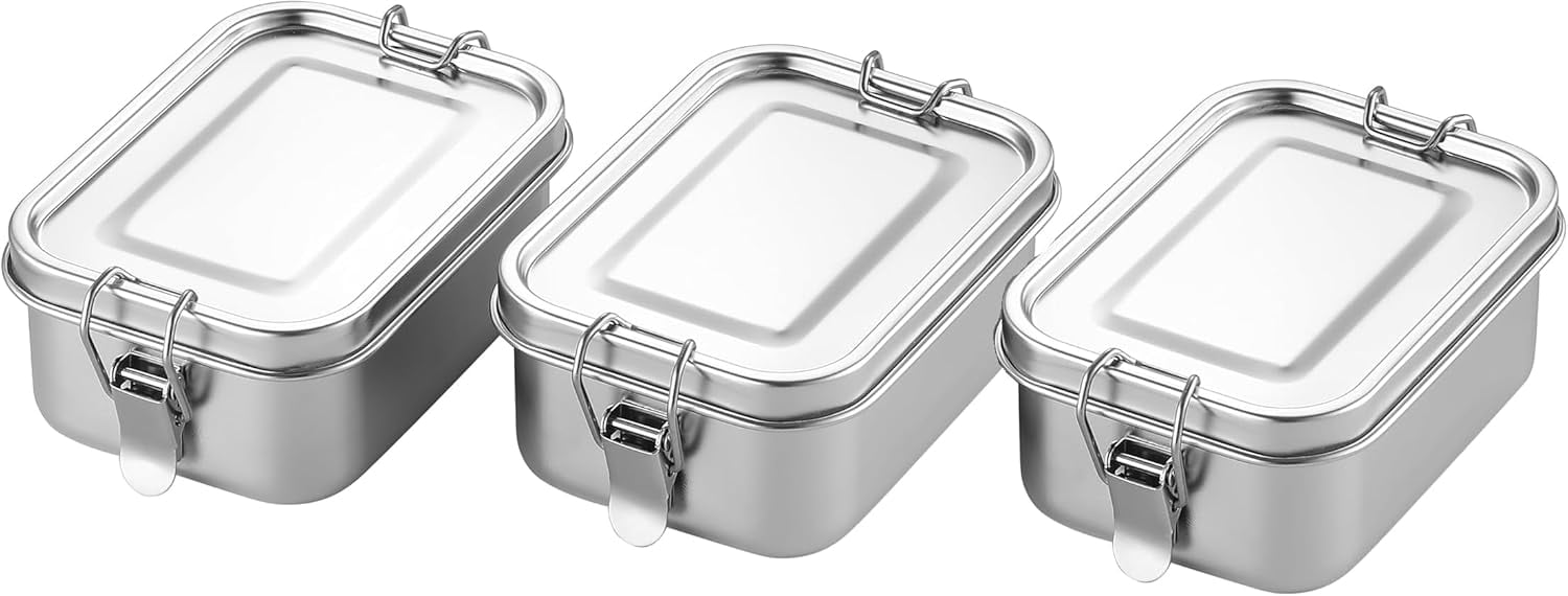 FDTBYHVYT 3-Pack 1200ml (40.6 oz) Stainless Steel Bento Lunch ...
