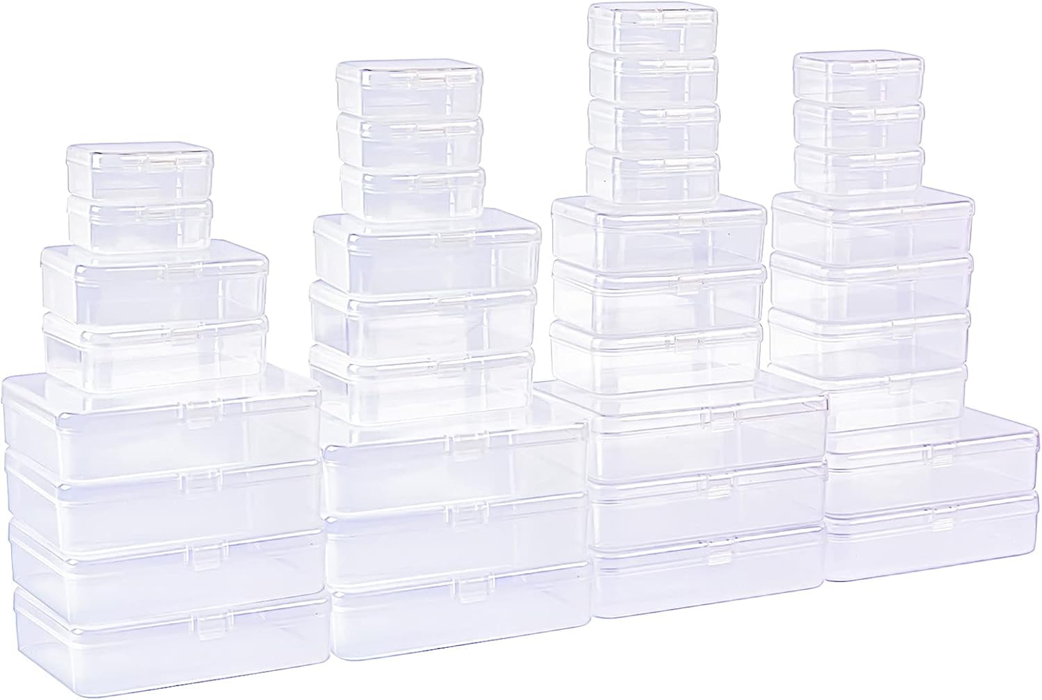 FDTBYHVYT 36 Pieces Mixed Sizes Rectangular Empty Mini Plastic Storage ...