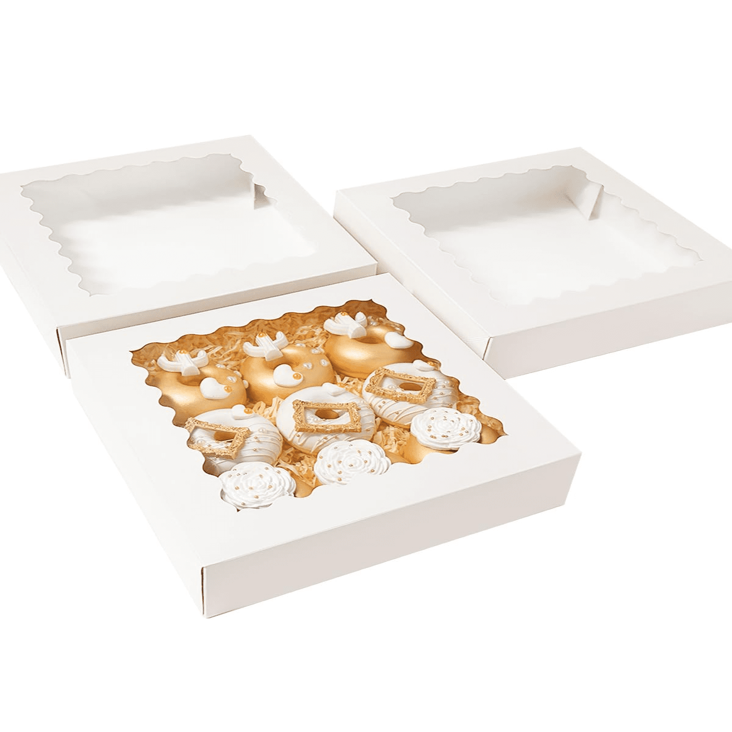 Hltser 36pcs Black Pie Boxes 9x9x2.5 inches Easy Assemble Macaroon ...