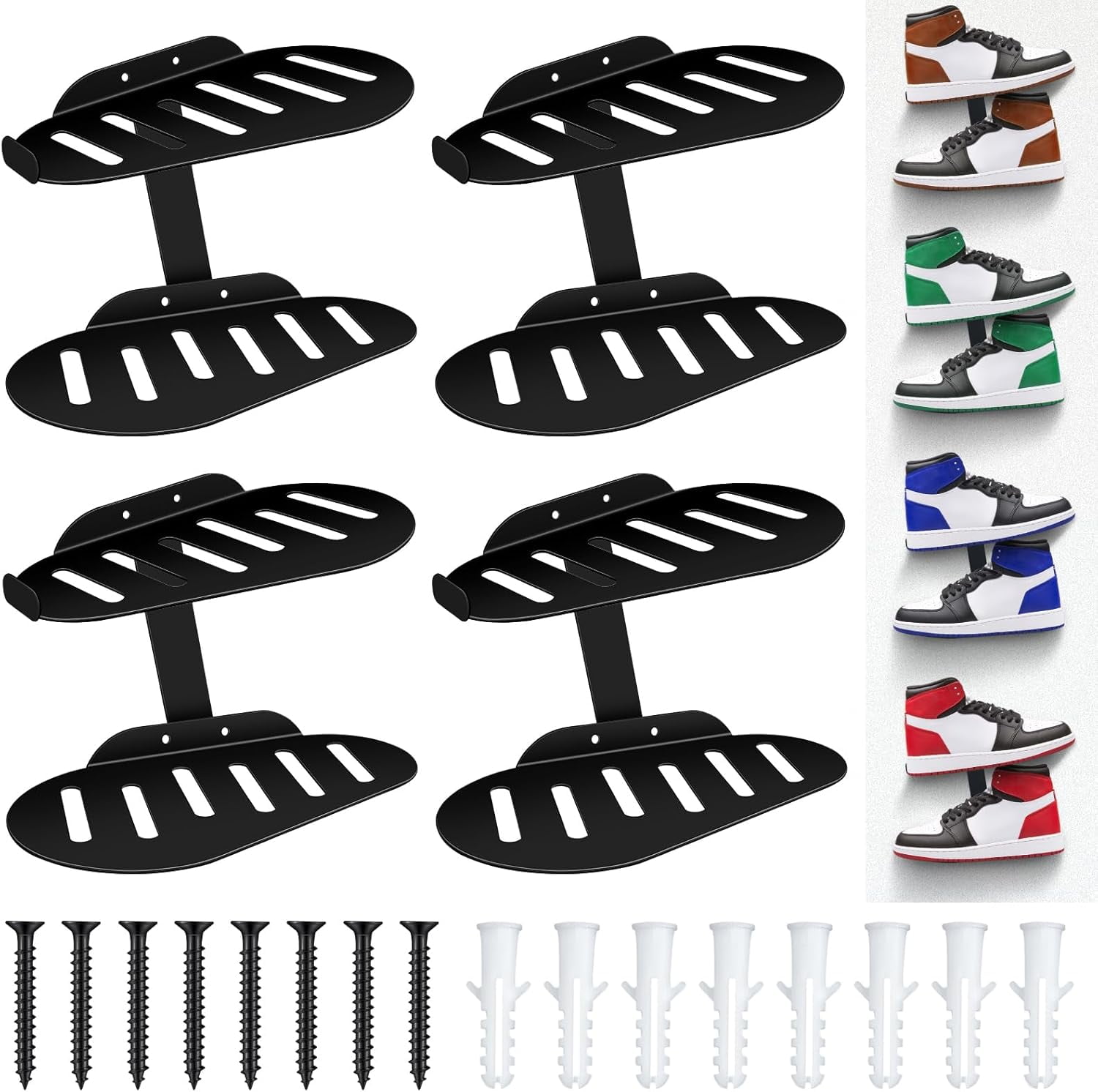 FDTBYHVYT 4 Sets Floating Shoe Display Shelves for Wall Large Metal ...