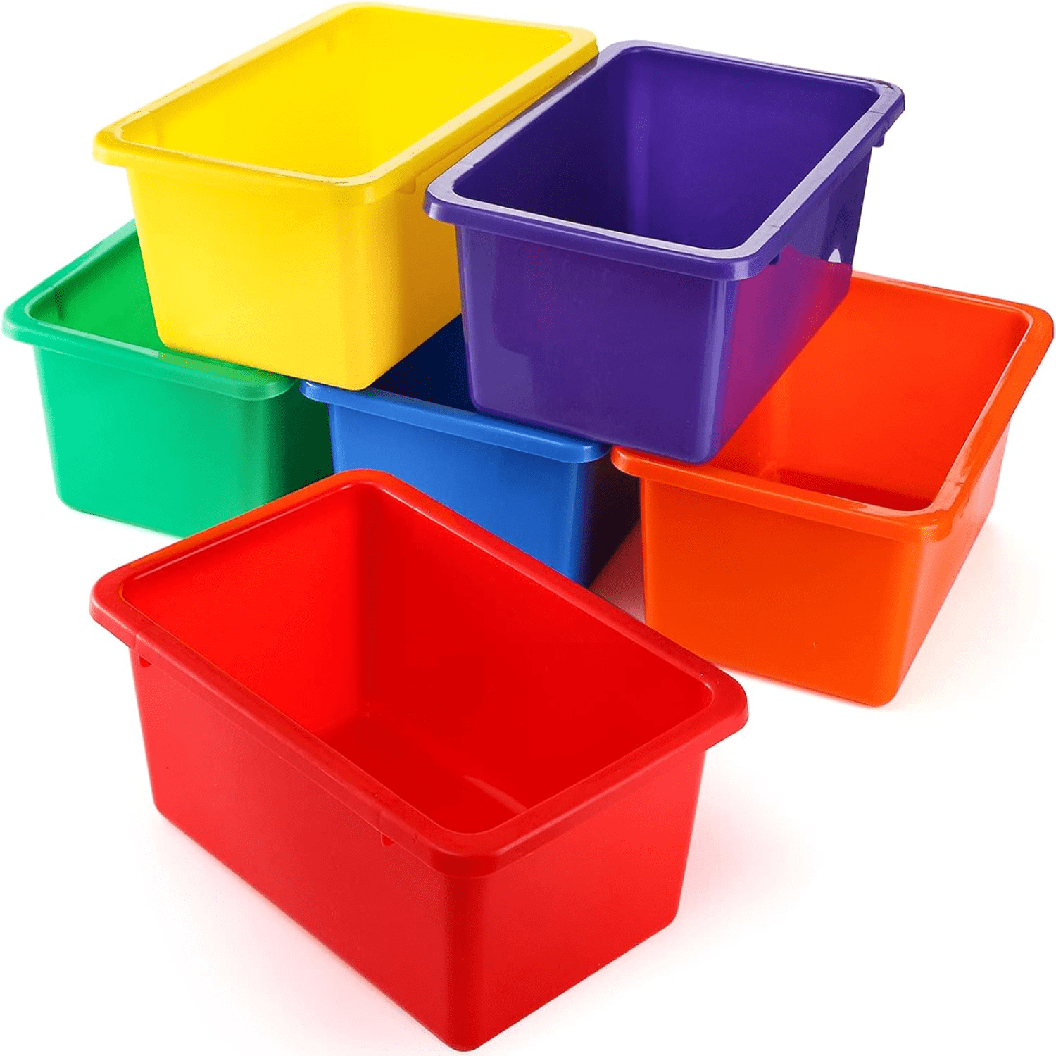 dxynlzq 6 Pack Cubby Bin Storage Bins Multi-Purpose Plastic Storage ...