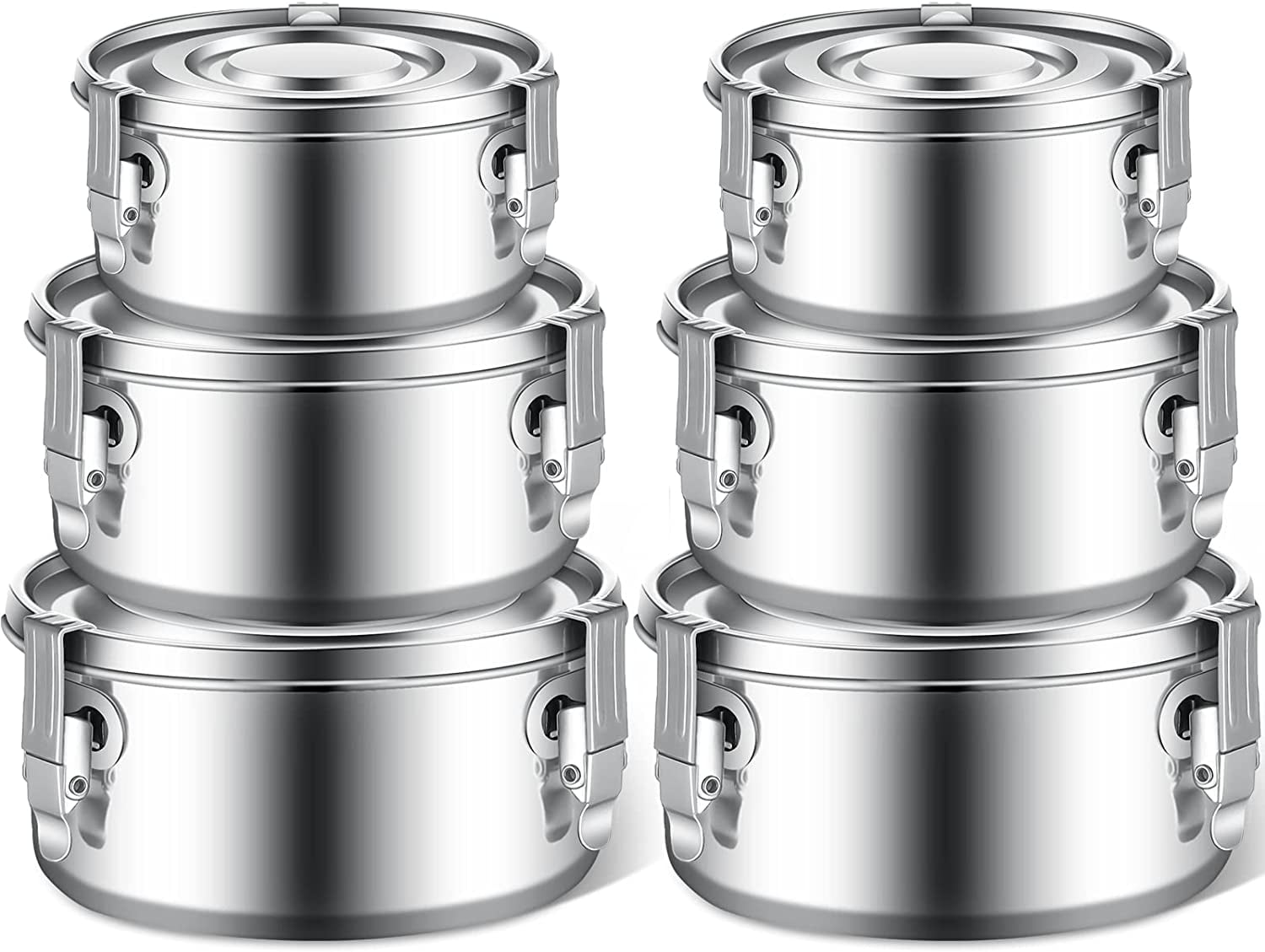 FDTBYHVYT 6 Pcs Stainless Steel Food Storage Containers with Lid Bento ...