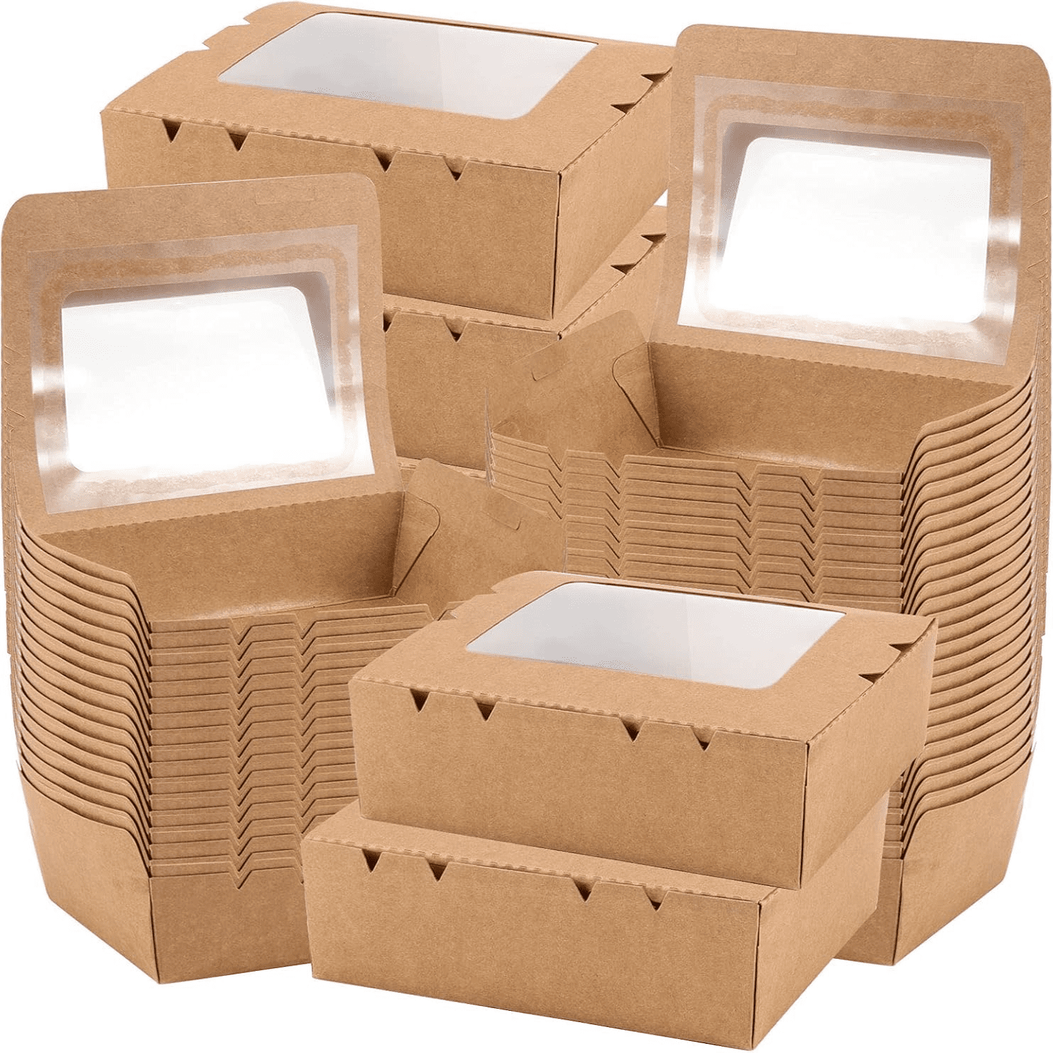 FDTBYHVYT 60 PCS 40 OZ Kraft Brown Food Boxes Disposable Kraft Paper to ...