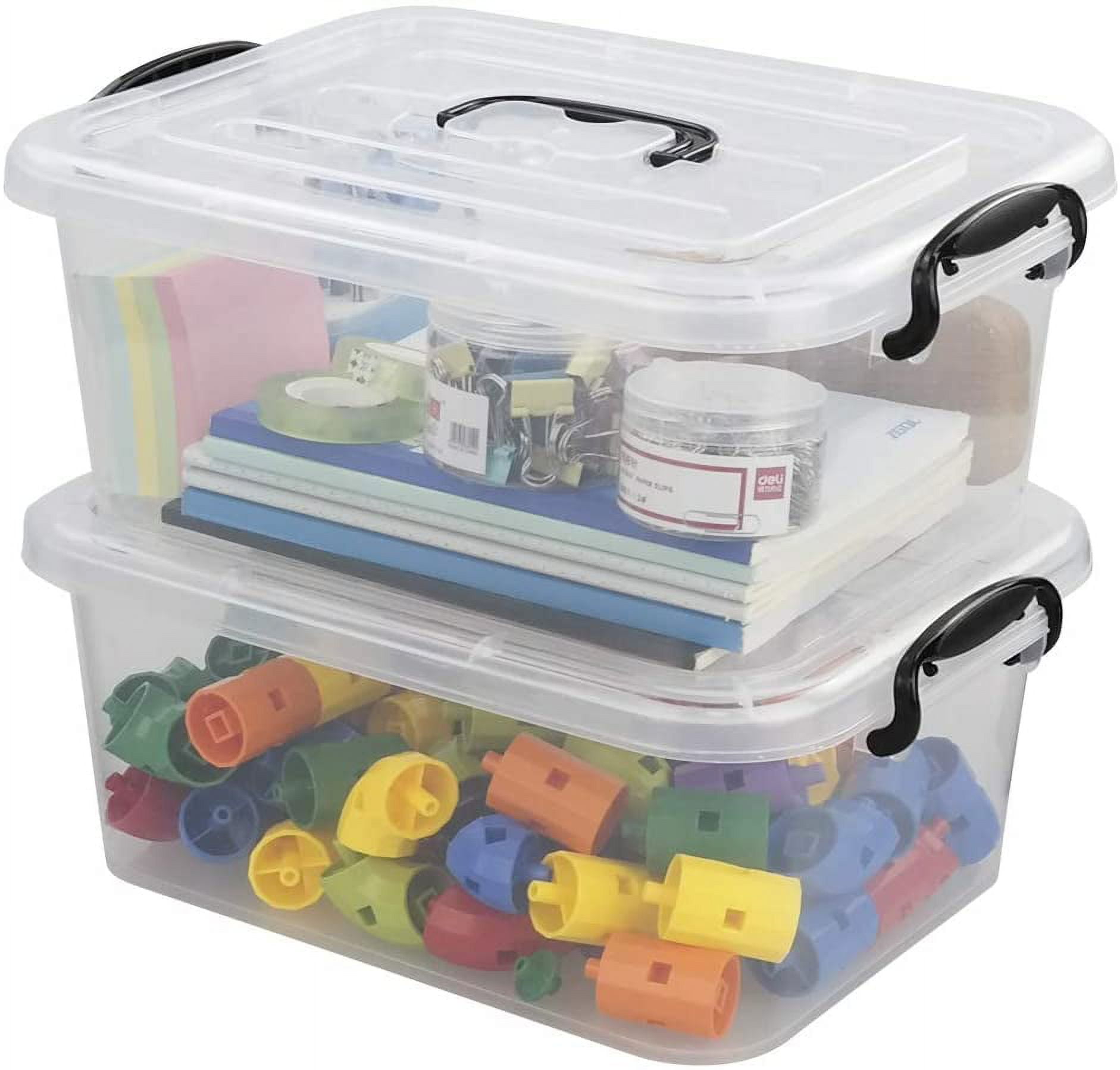 FDTBYHVYT 8 L Plastic Storage Latch Clear Containers with Lids 2-Pack ...