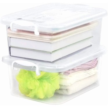 "Kerhouze 4 Qt Clear Plastic Storage Bins with Lids, Stackable 6 Pack ...